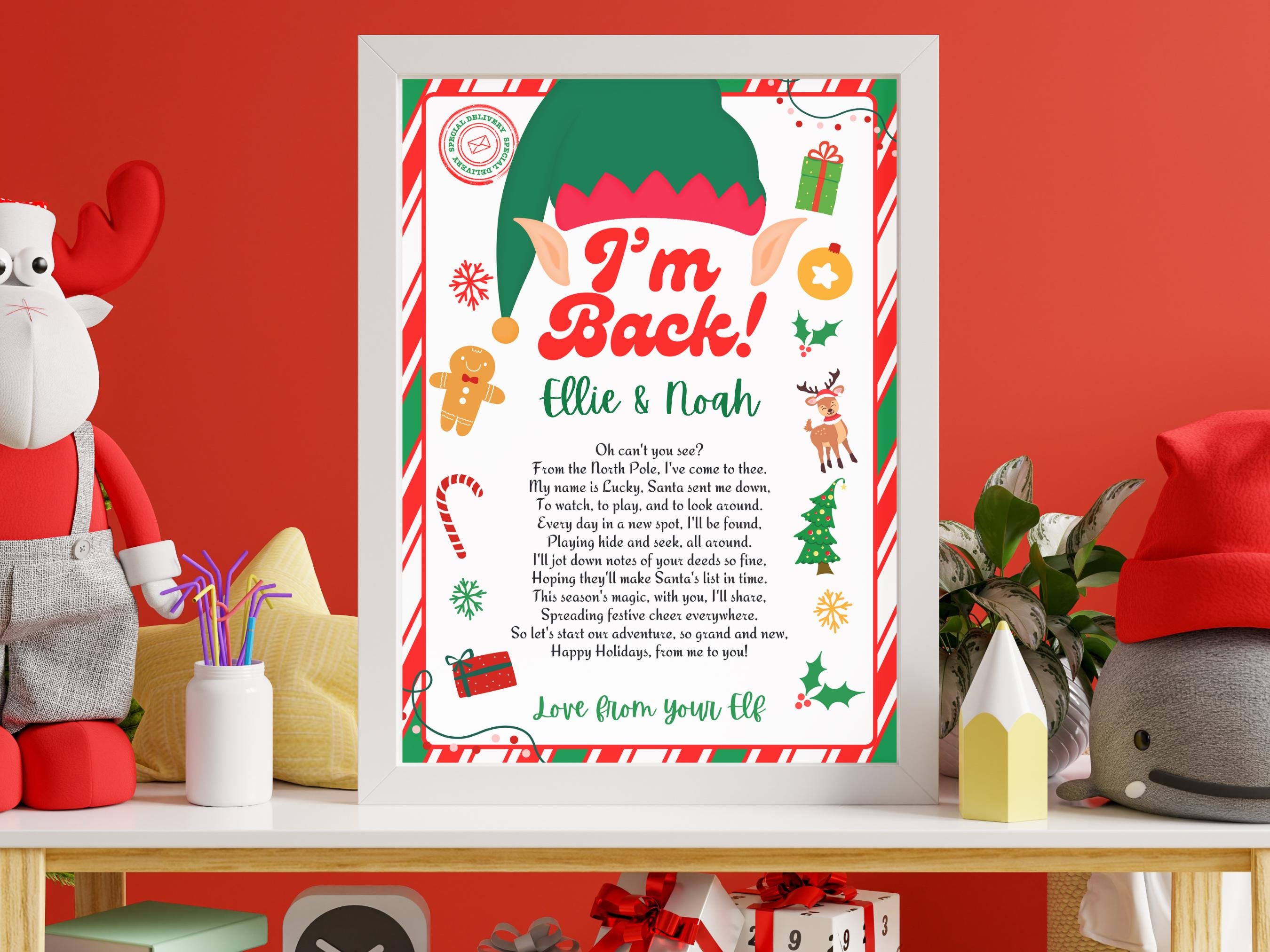I'm Back Elf on the Shelf Letter Editable Template, Christmas Arrival ...