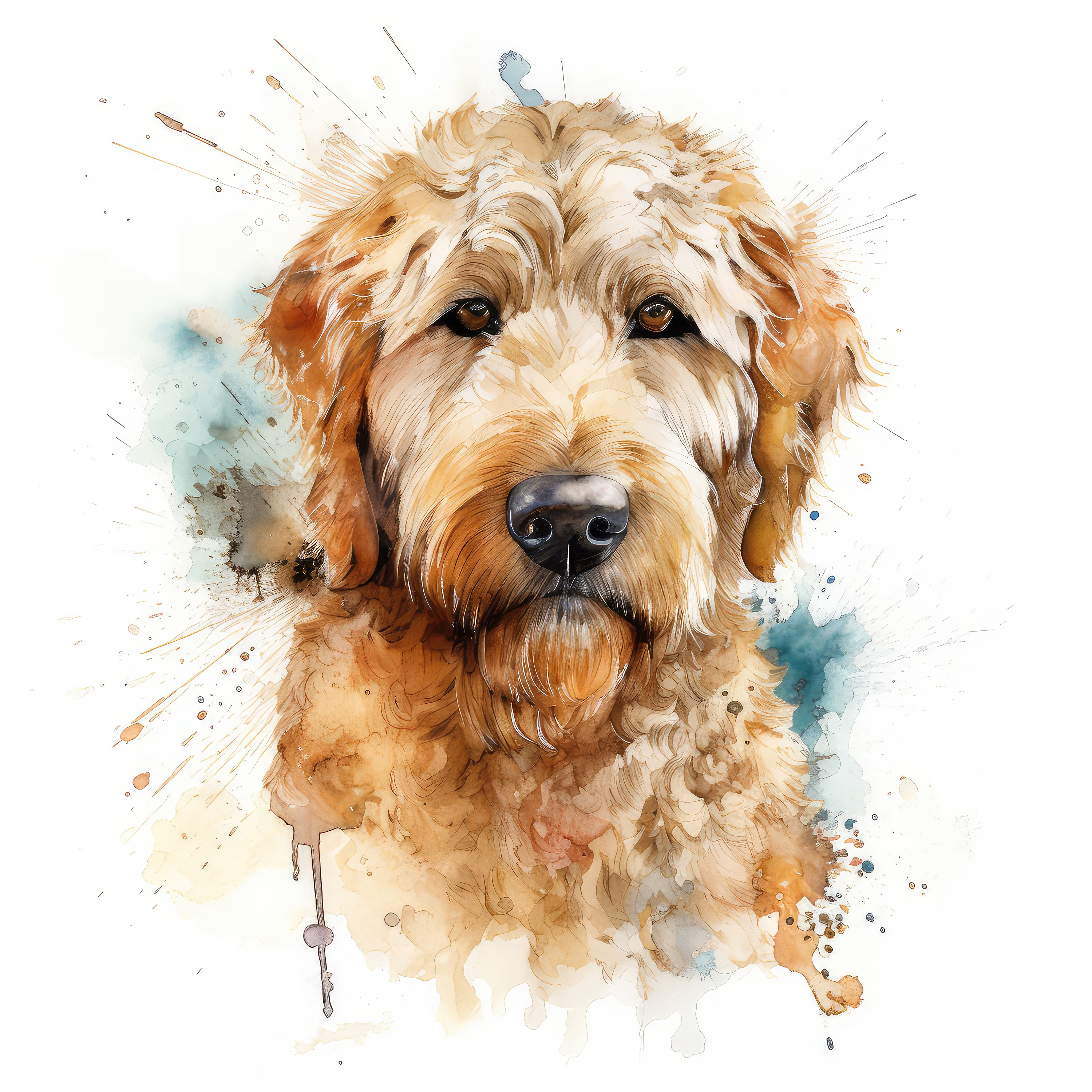 Goldendoodle Dog Clipart Bundle Watercolor JPG Image Pack - Etsy