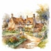English Village Clipart Bundle Watercolor JPG Image Pack - Etsy