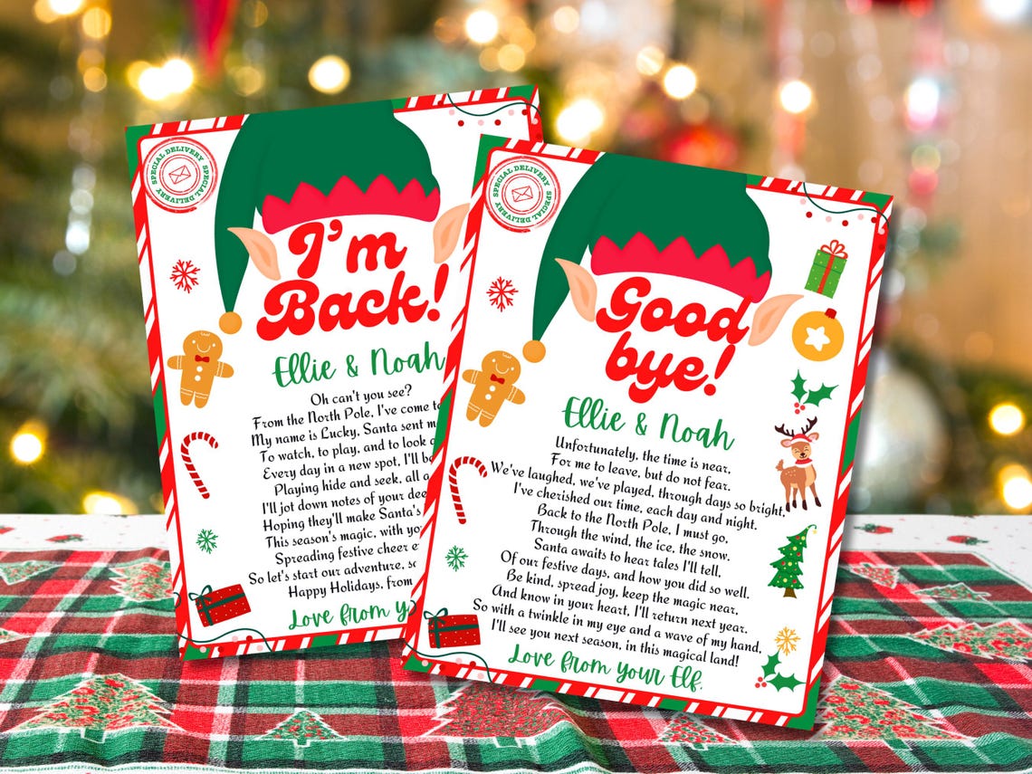 Elf Arrival Letter, Christmas Welcome, Goodbye Letter, Editable Canva ...