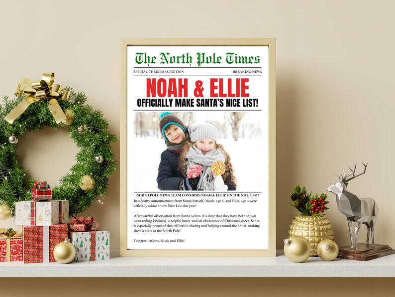 Personalized North Pole Newsletter Newspaper, Nice List | Santa's ...