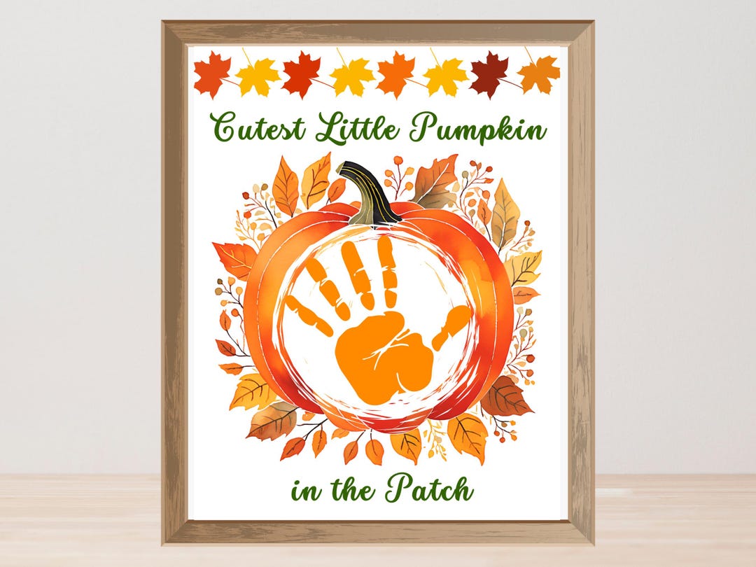 Cutest Pumpkin Handprint Art, Fall Toddler Craft (printable) | Keepsake ...
