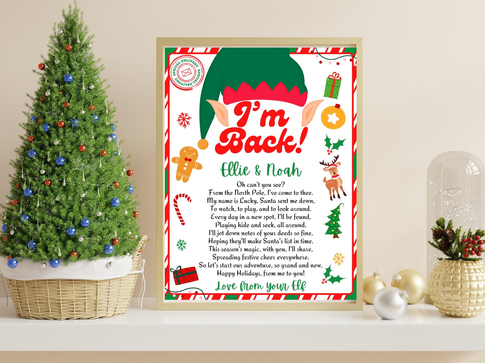 Elf Arrival Letter, Christmas Welcome, Goodbye Letter, Editable Canva ...