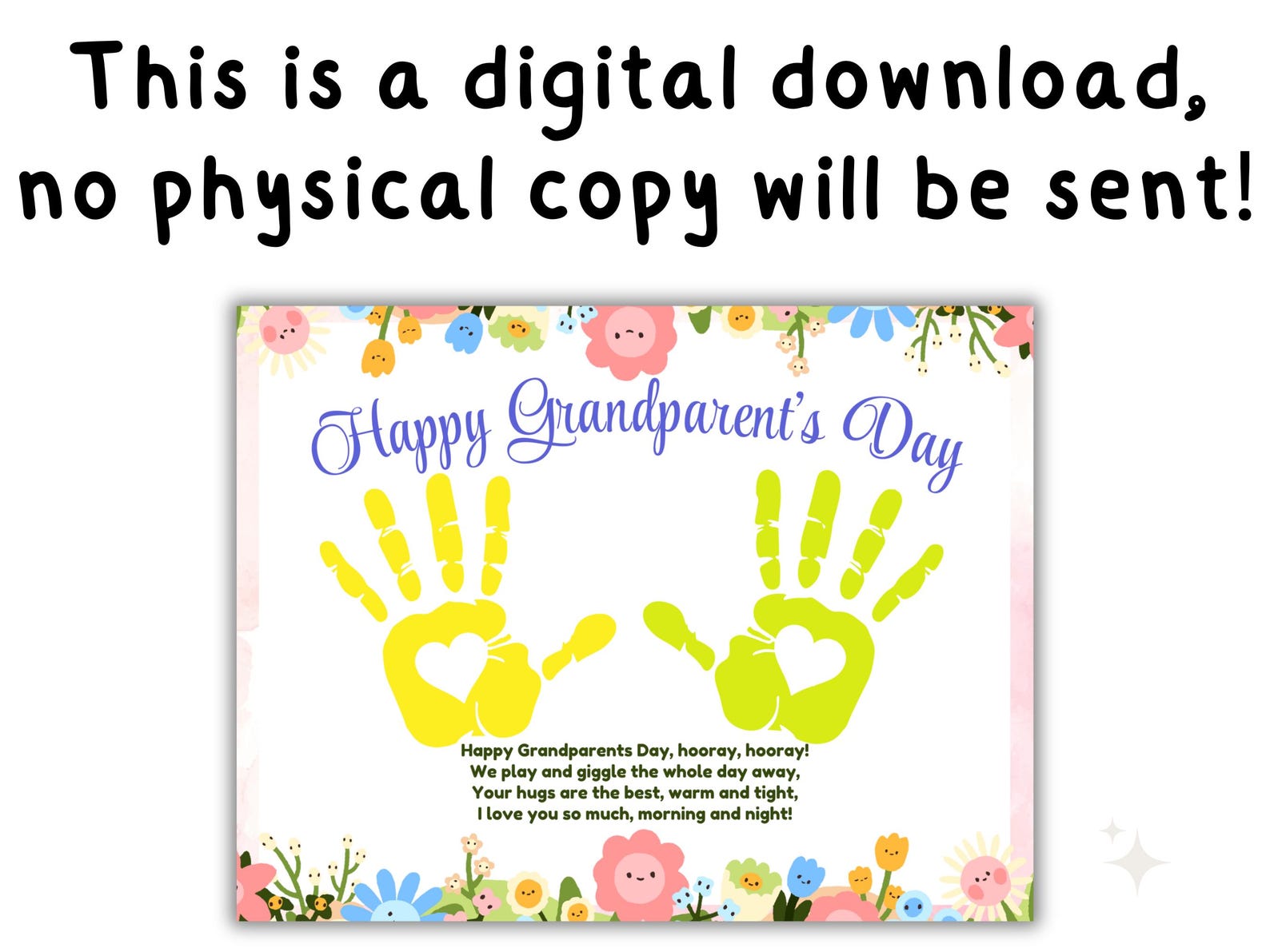 Grandparents Day Handprint Art, Keepsake Gift (digital Download ...