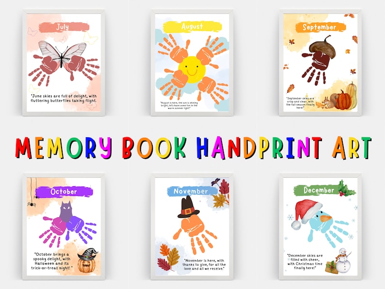 Memory Book Handprint Art Craft Printable for Pre K Kids Toddler ...
