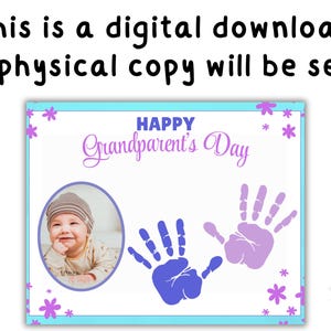 Grandparents Day Handprint Art, Custom Photo Keepsake (digital Download ...