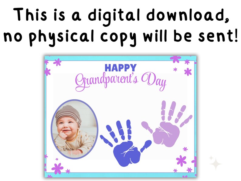 Grandparents Day Handprint Art, Custom Photo Keepsake (digital Download ...