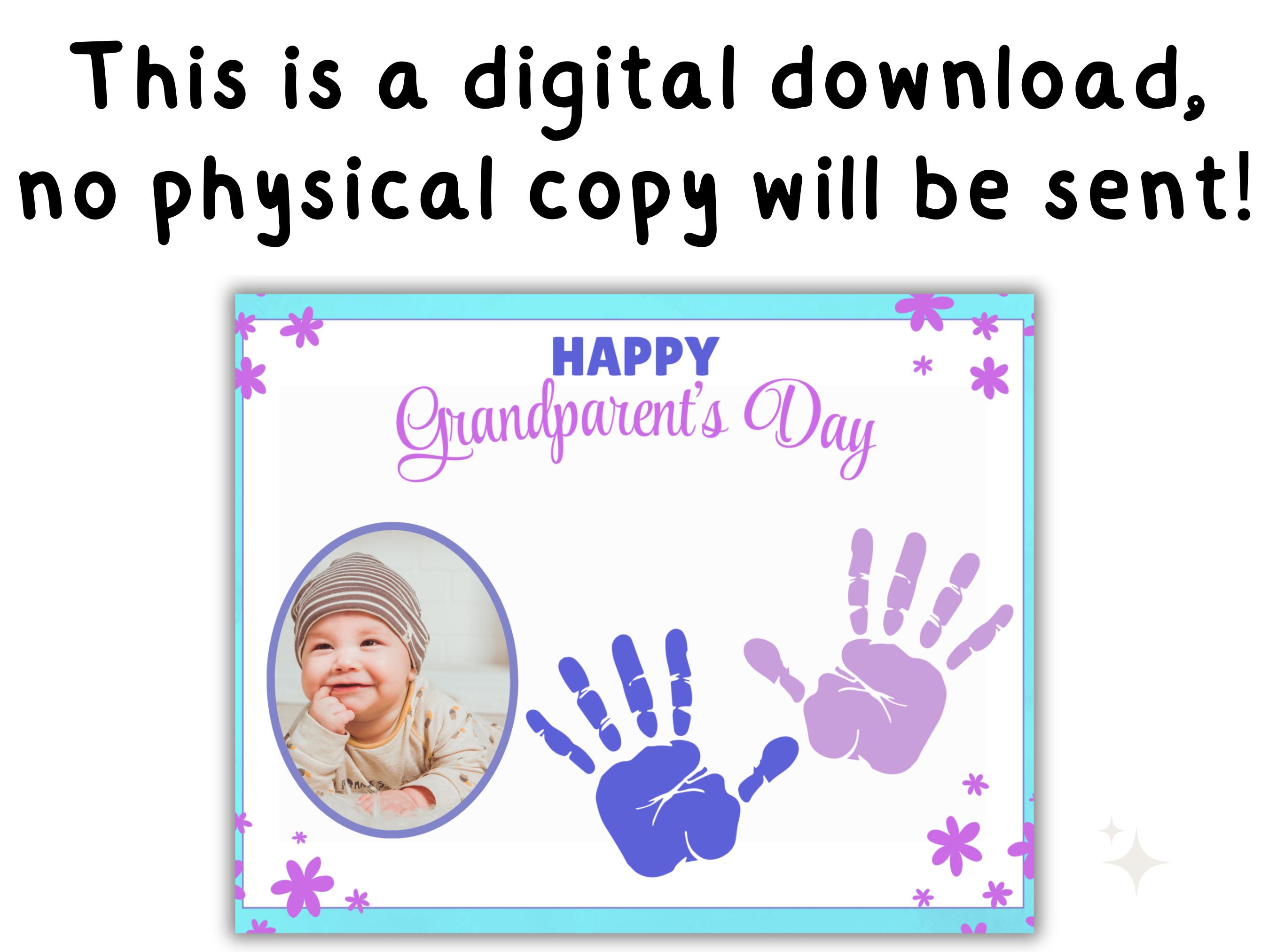 Happy Grandparents Day Handprint Art, Custom Photo Keepsake (digital ...