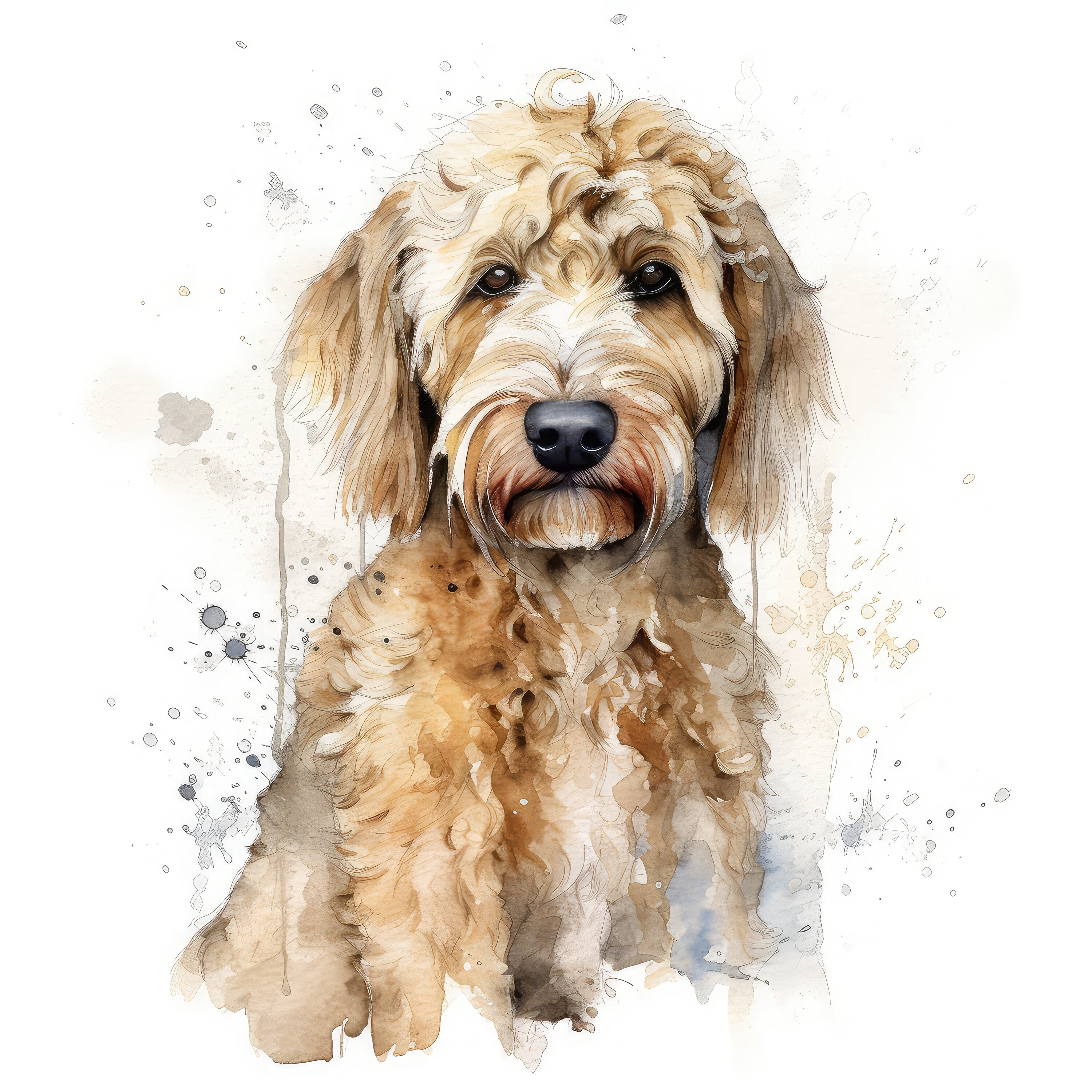 Watercolor Goldendoodle Dog Clipart Bundle, Commercial Use (digital ...