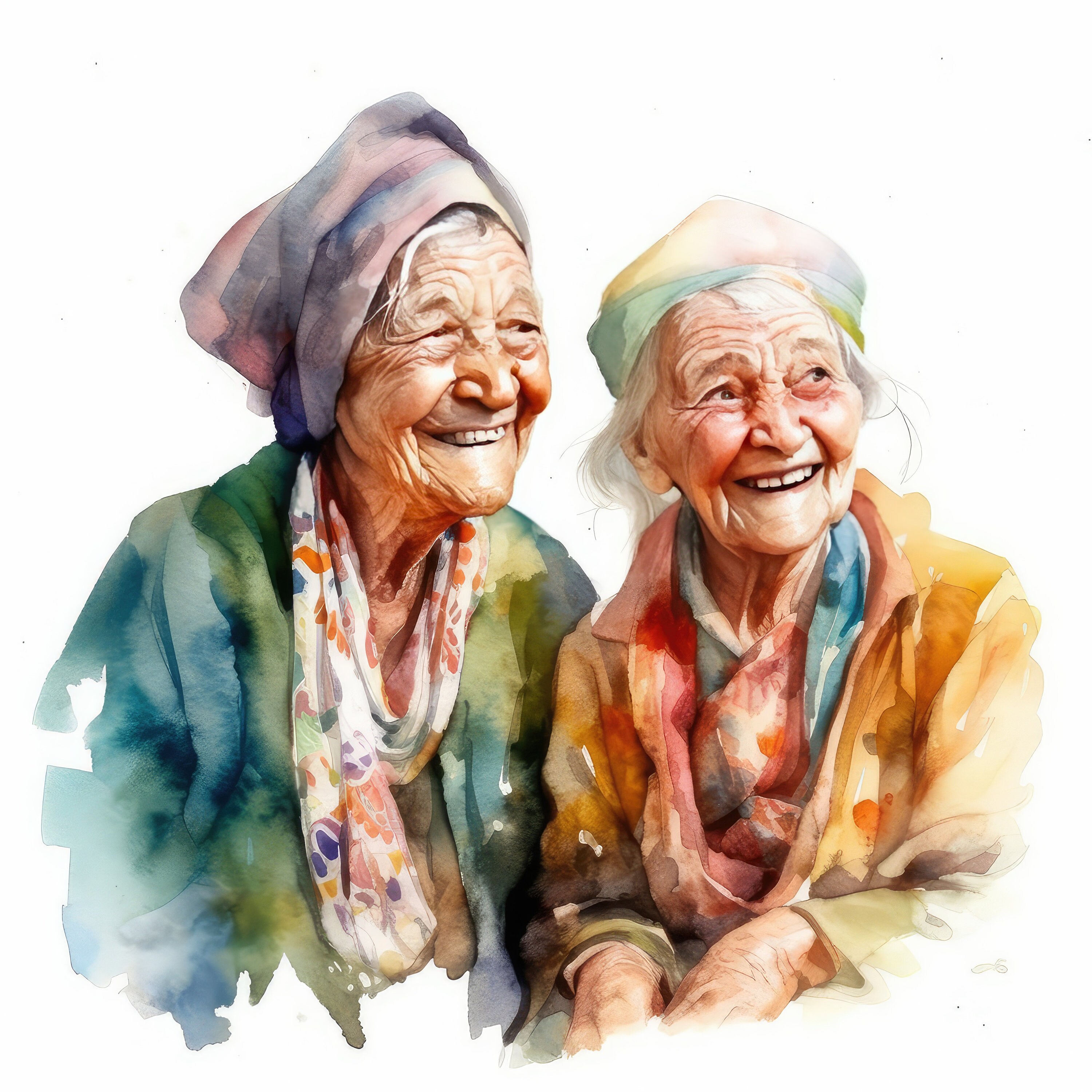 Watercolor Older People Clipart Bundle Set | Commercial Use (digital ...