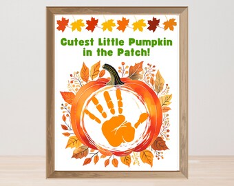 Cutest Pumpkin in the Patch - Fall Handprint Art - Etsy