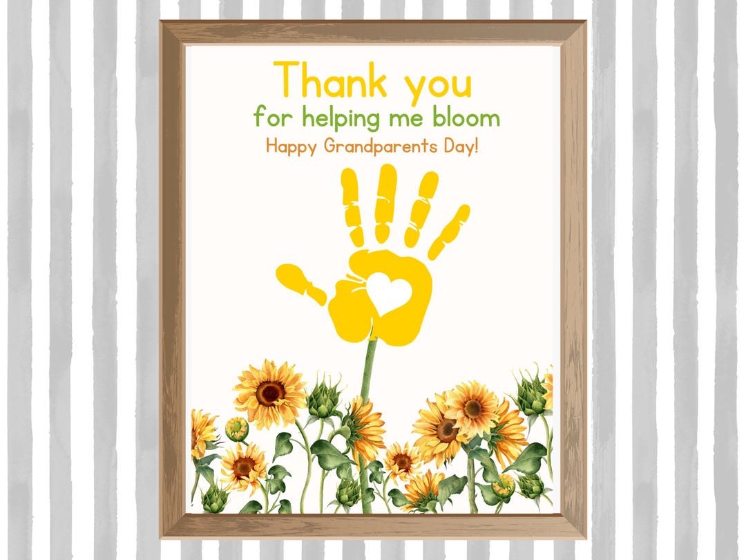 Happy Grandparents Day Handprint Art, Hand Print Craft, Preschool ...