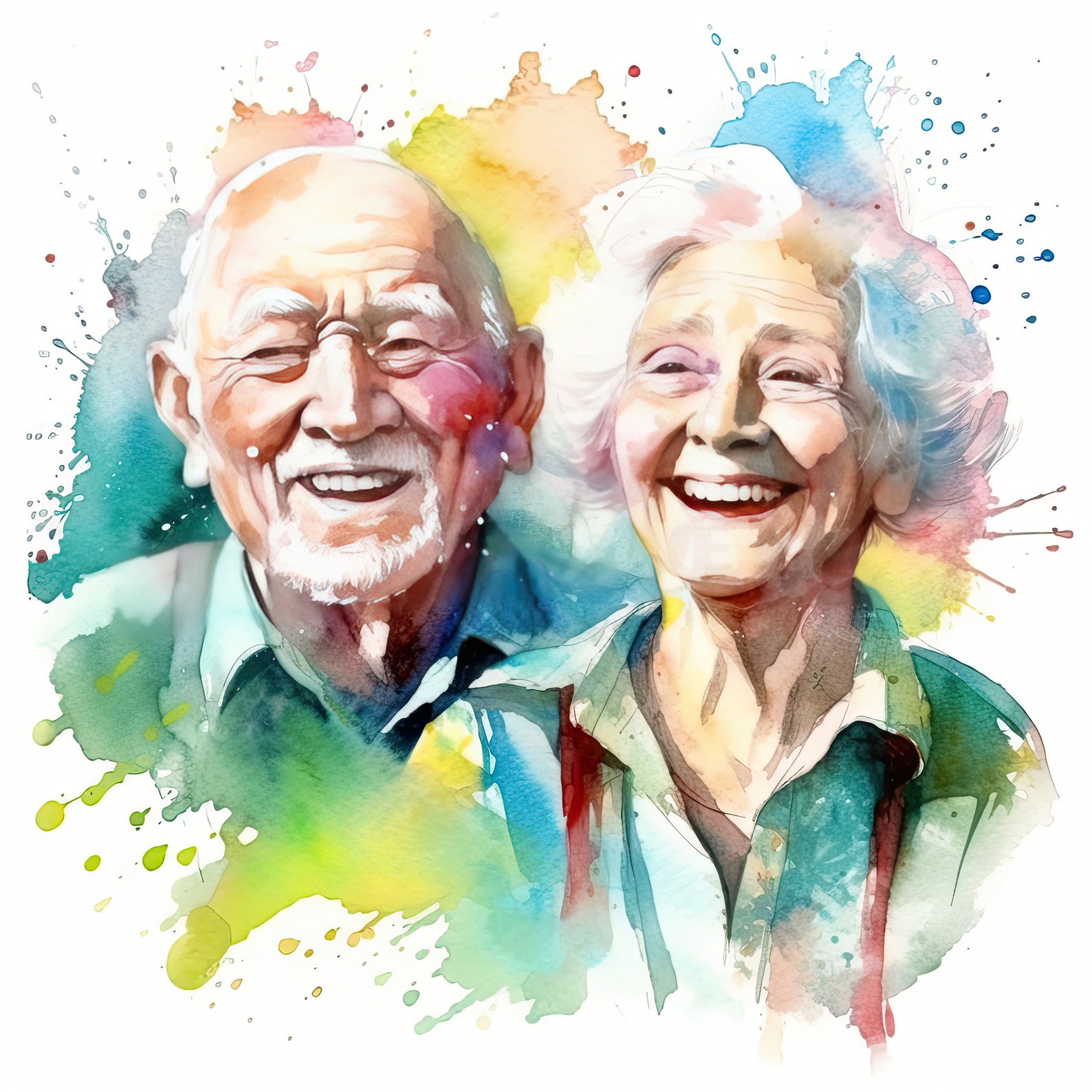 Watercolor Older People Clipart Bundle Set | Commercial Use (digital ...