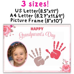 Grandparents Day Handprint Art, Custom Photo Keepsake (digital Download ...