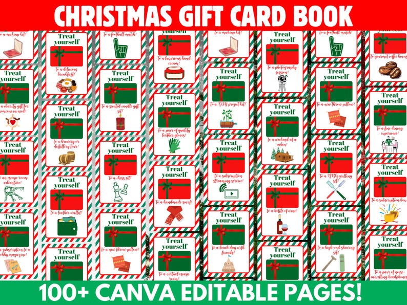Editable Open When Christmas Gift Card Book, Printable Holder (PDF ...