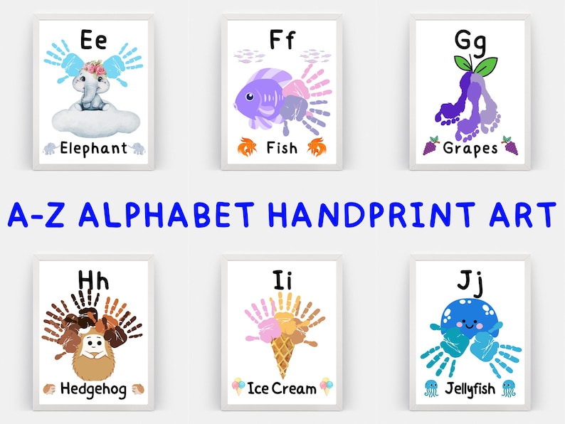 My First A-Z ABC Alphabet Handprint Craft Book Template, Printable ...