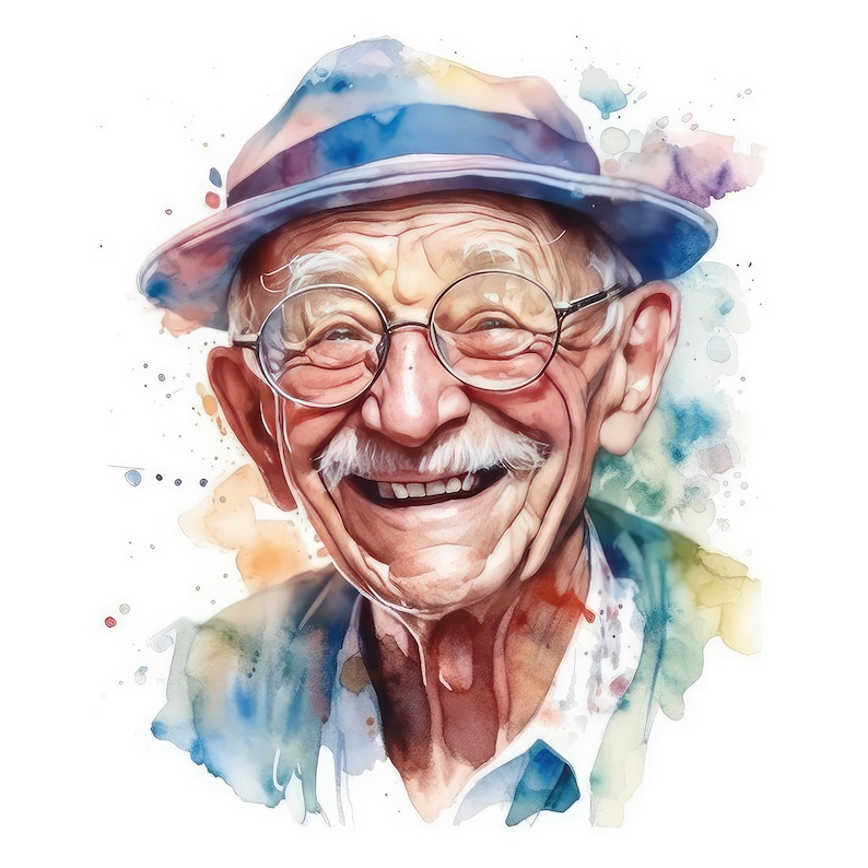Watercolor Older People Clipart Bundle Set | Commercial Use (digital ...