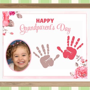 Grandparents Day Handprint Art, Custom Photo Keepsake (digital Download ...