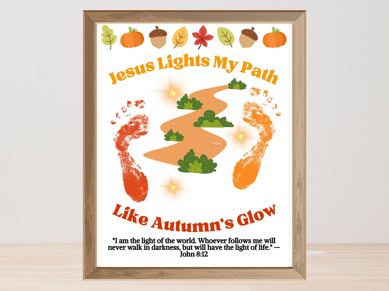 Christian Thanksgiving Footprint Art, Jesus Lights My Path (printable ...