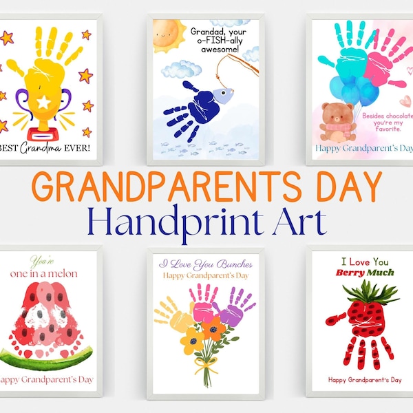 Grandparents Day Handprint Craft Bundle - Etsy