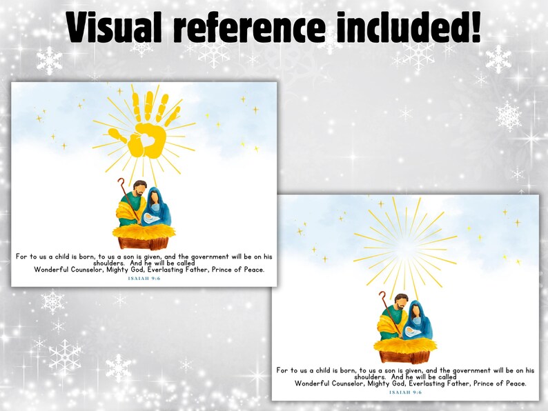 Nativity Handprint Art, Isaiah 9 Bible Verse, Christmas Craft (PDF ...