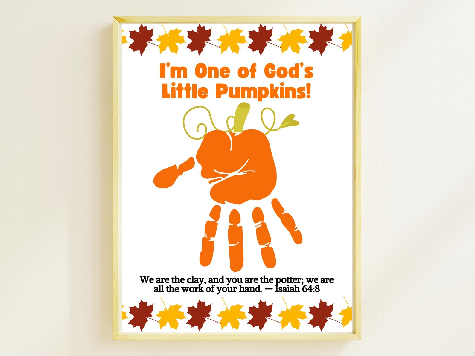 Christian Thanksgiving Handprint Art, Bible Verse, Fall Craft (digital ...