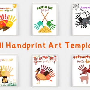 Fall Handprint Art Templates | Thanksgiving Kids Activity (digital ...