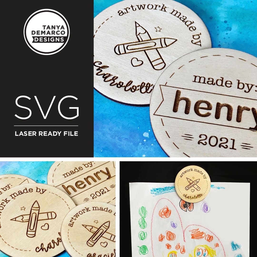 SVG FILE, Laser Cut File, Kids Artwork Magnets, Kids Cut File, Kids ...