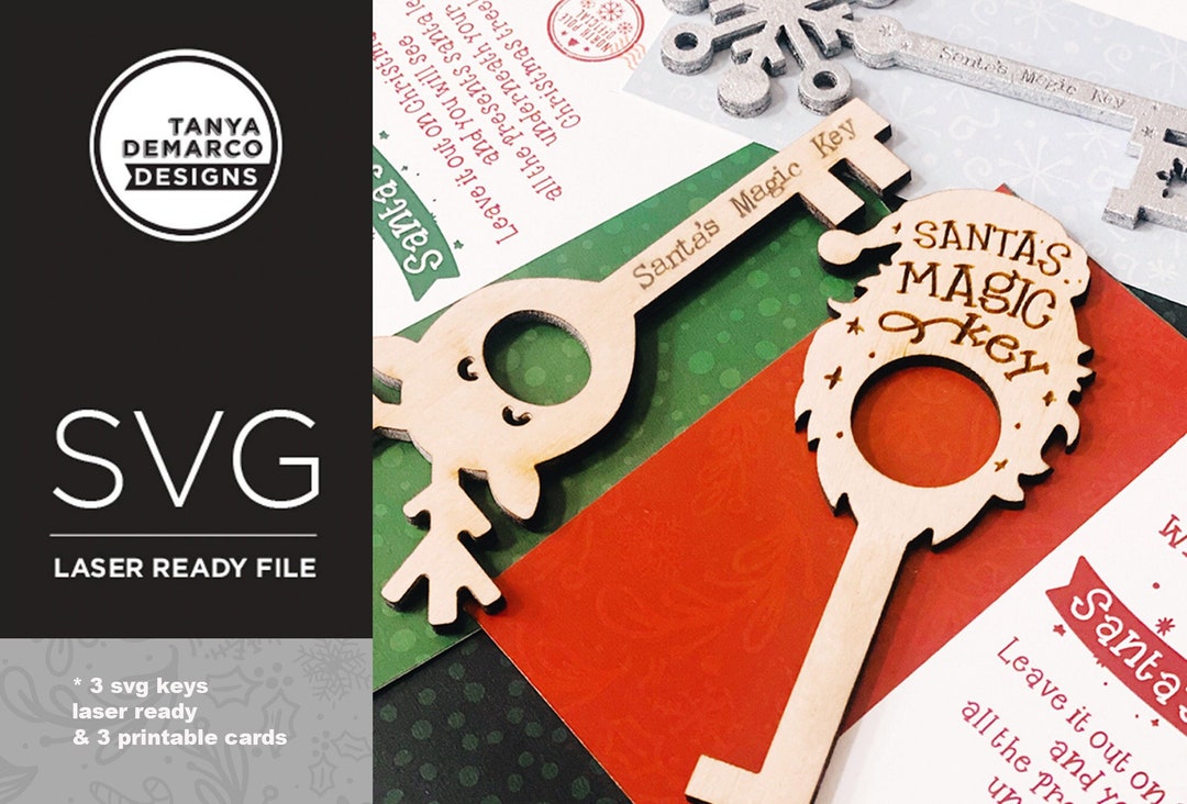 Santa's Magic Key SVG Laser Cut File: Christmas Ornament, Tags (digital ...