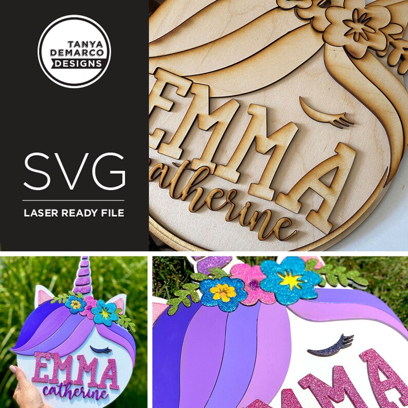 SVG Datei Laser Cut File Einhorn Plotterdatei Mädchen svg - Etsy.de