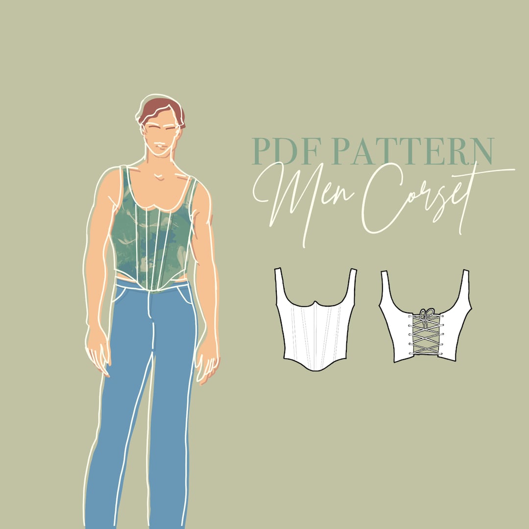 MEN'S CORSET Pattern // Pdf Sewing Pattern Corset Top for Male // Eu ...