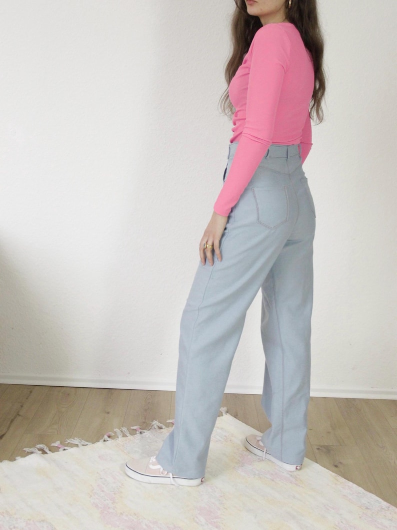 PATTERN Straight Leg Jeans Sewing Pattern for Women - High Waisted ...