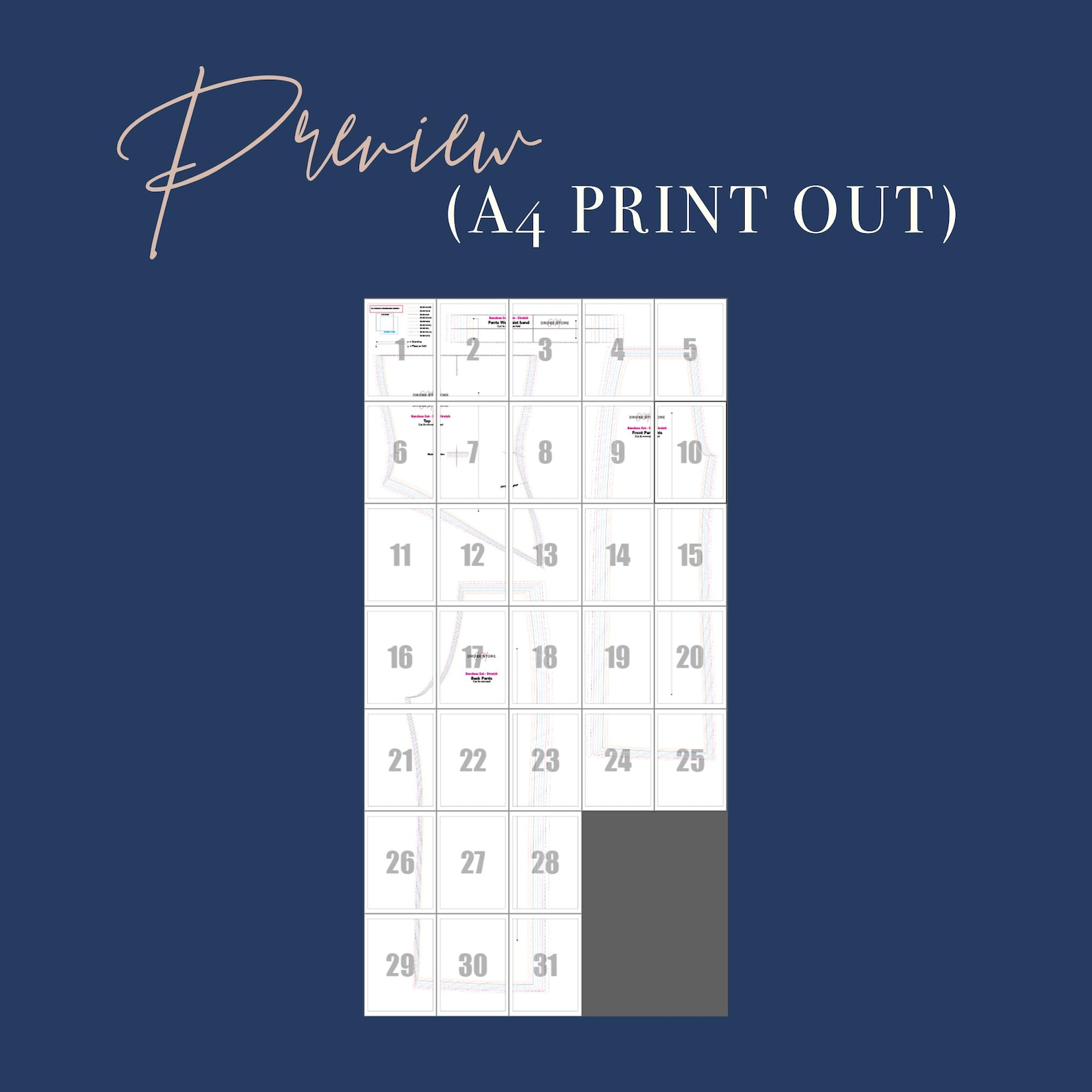 SEWING PATTERN SET | Asymmetric Bandeau Top & Wide Fit Pants Digital ...