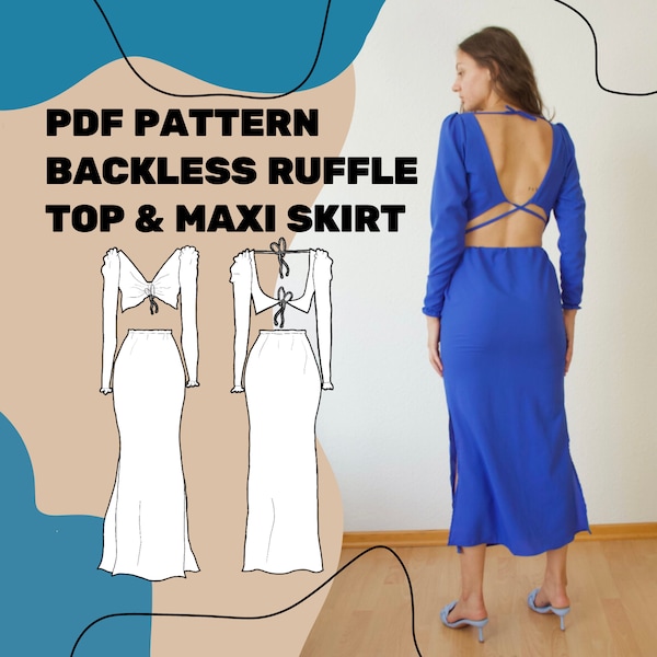 Backless Maxi Dress Sewing Pattern - Etsy