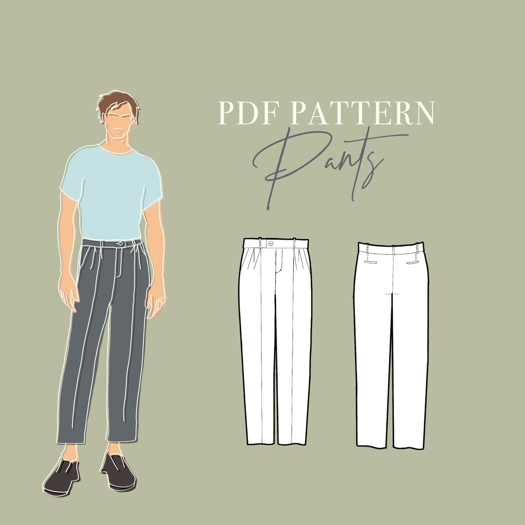 MENS PANTS Sewing Pattern - Men's Carrot Pants Digital Sewing Pattern ...