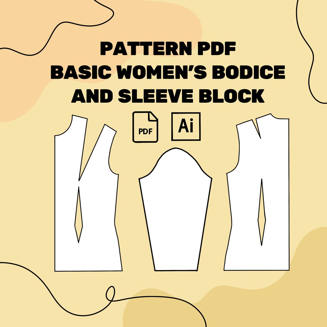 WOMEN'S PATTERN BLOCK Basic Bodice and Sleeves Pattern Size Xxs-xxl - Etsy