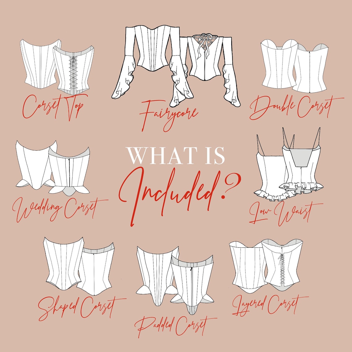 SEWING PATTERN BUNDLE - Corset Pattern Style Pack | Pdf Pattern Bundle ...