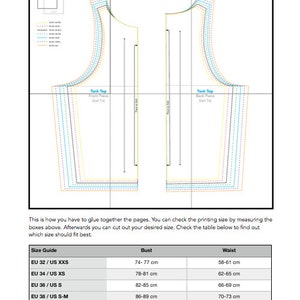 TANK TOP PATTERN - Minimalist Style High Neck Top Sewing Pattern - Size ...