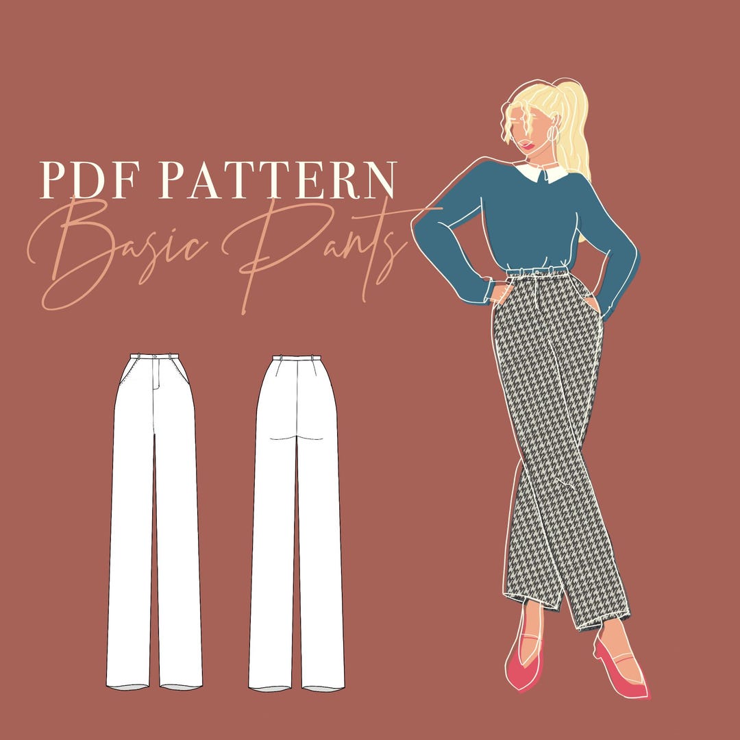 PANTS PATTERN - Women's Straight-leg Pants PDF Sewing Pattern | Diy ...