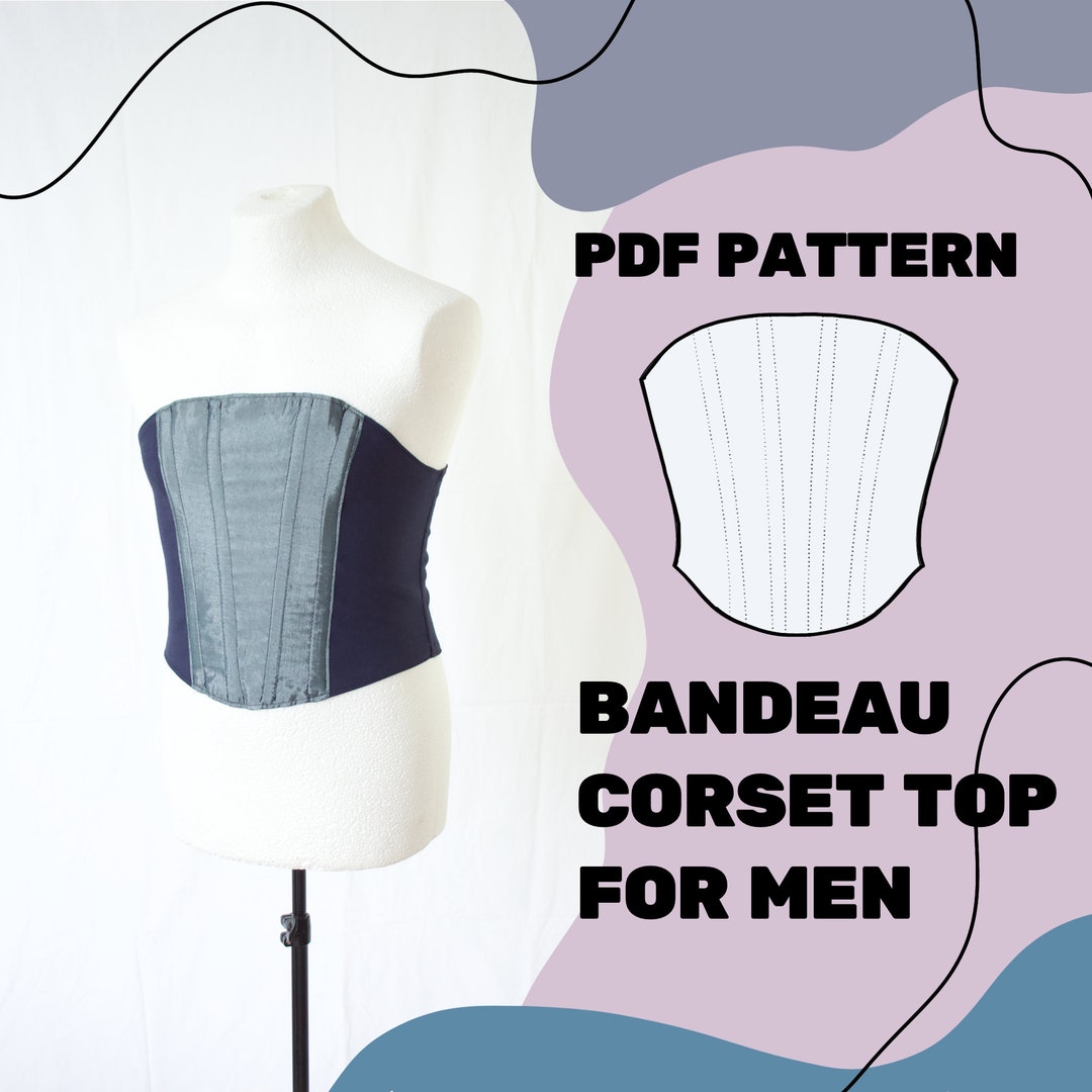 MEN'S CORSET PATTERN // Pdf Sewing Pattern Bandeau Corset - Etsy México