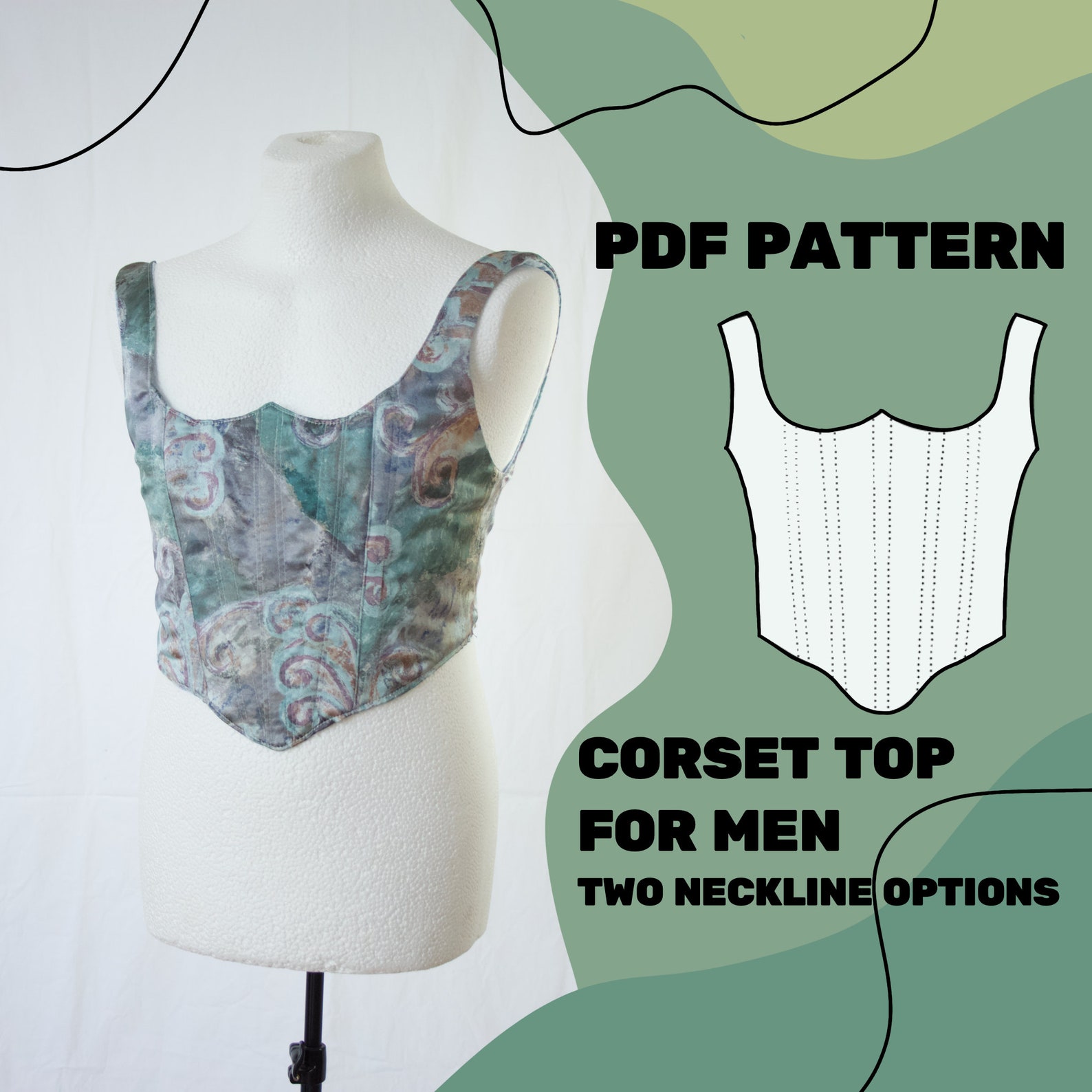 MEN'S CORSET Pattern // Pdf Sewing Pattern Corset Top for - Etsy