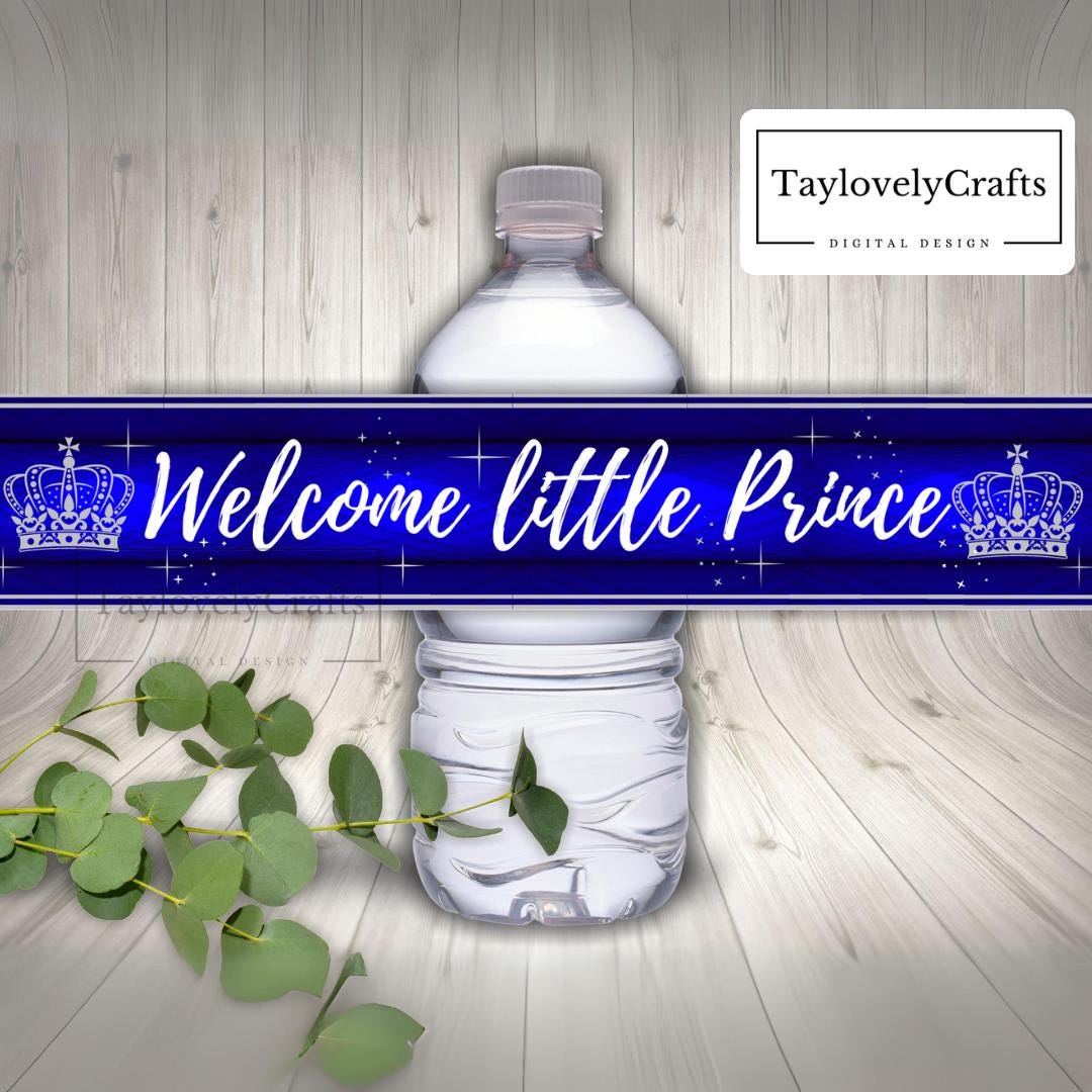 Royal Prince Baby Shower Water Label Big Dot Of Happiness Royal Prince