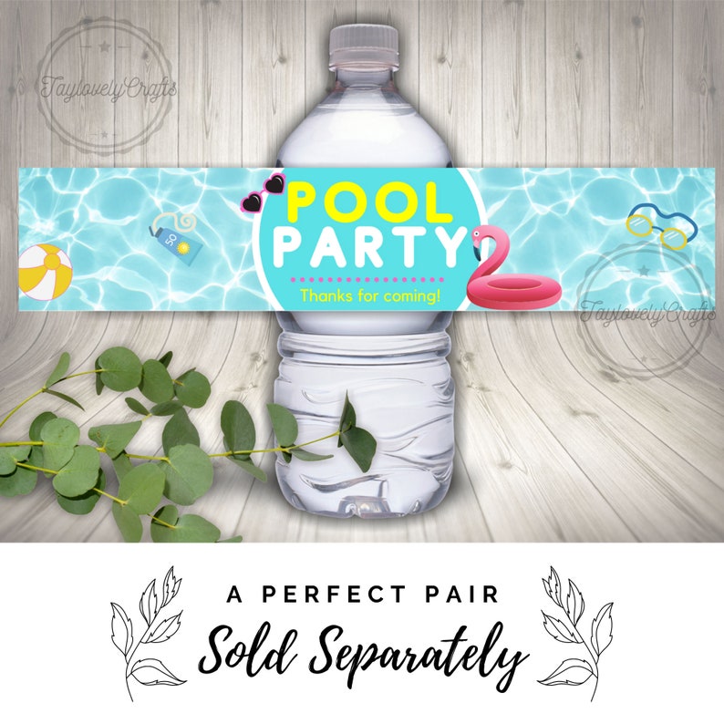 Pool Party Chip Bag Wrappers, Pool Party Theme Chip Bag Labels, Pool ...