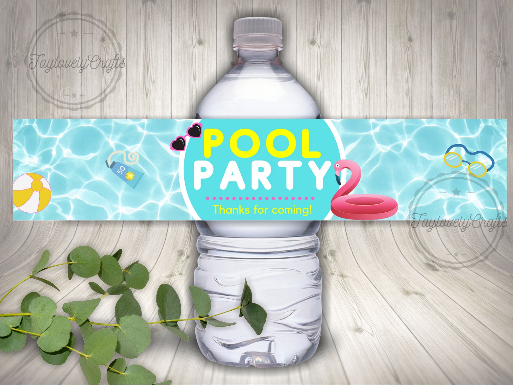 Pool Party Water Bottle Labels, Pool Party Decorations, Pool Party ...