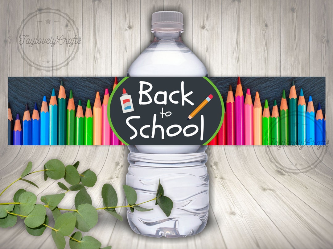 Back to School Water Bottle Labels School Theme Party - Etsy