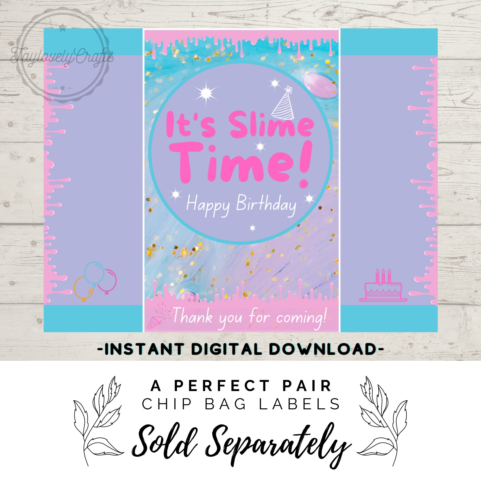 Slime Party Birthday Theme, Slime Party Water Bottle Labels, Slime ...