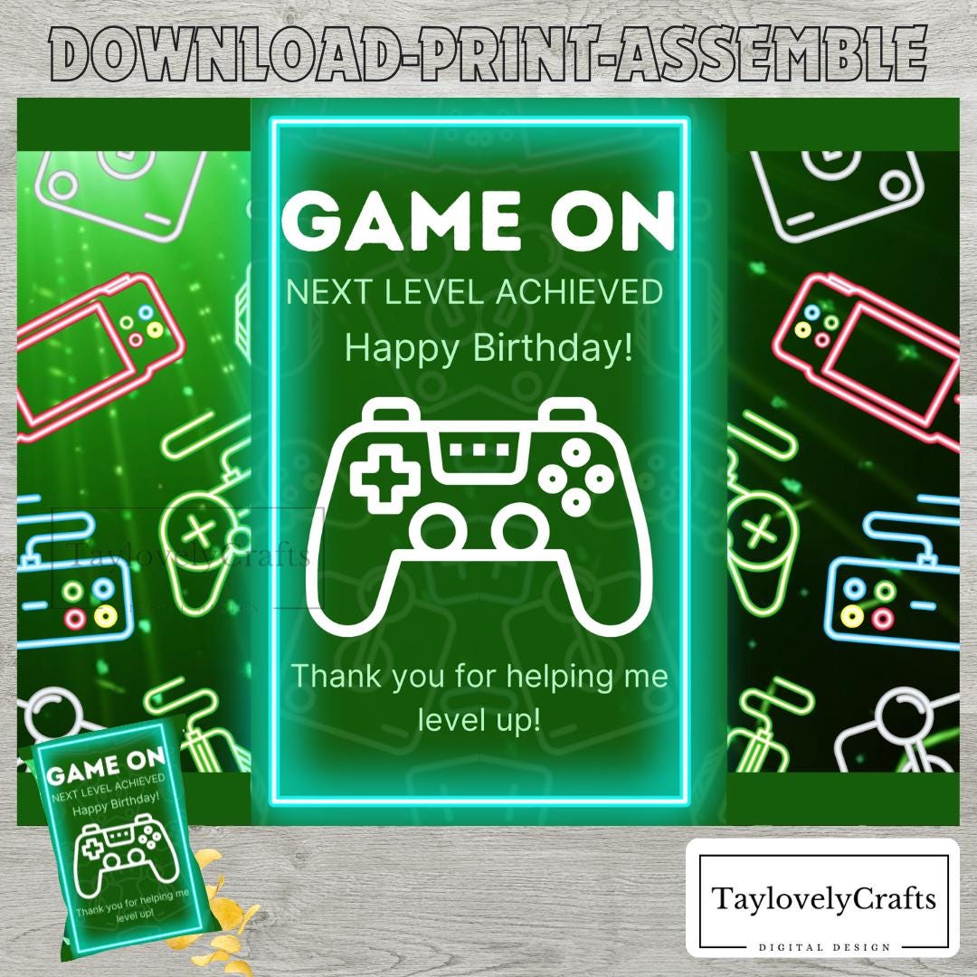 Gamer Theme Chip Bag Labels, Gamer Theme Party Decorations, Instant ...