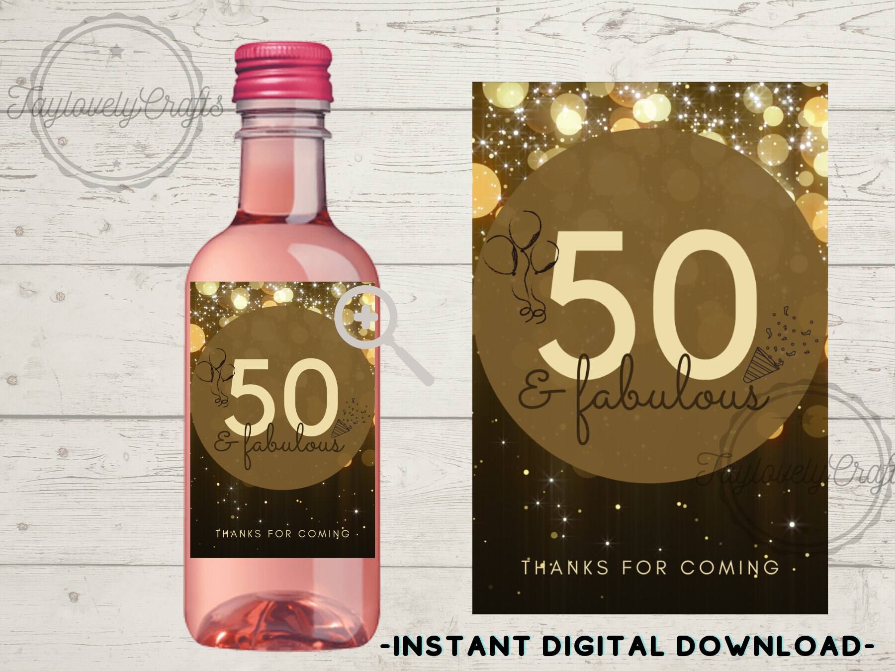 50th Birthday Party Mini Wine Bottle Labels 50th Birthday - Etsy UK