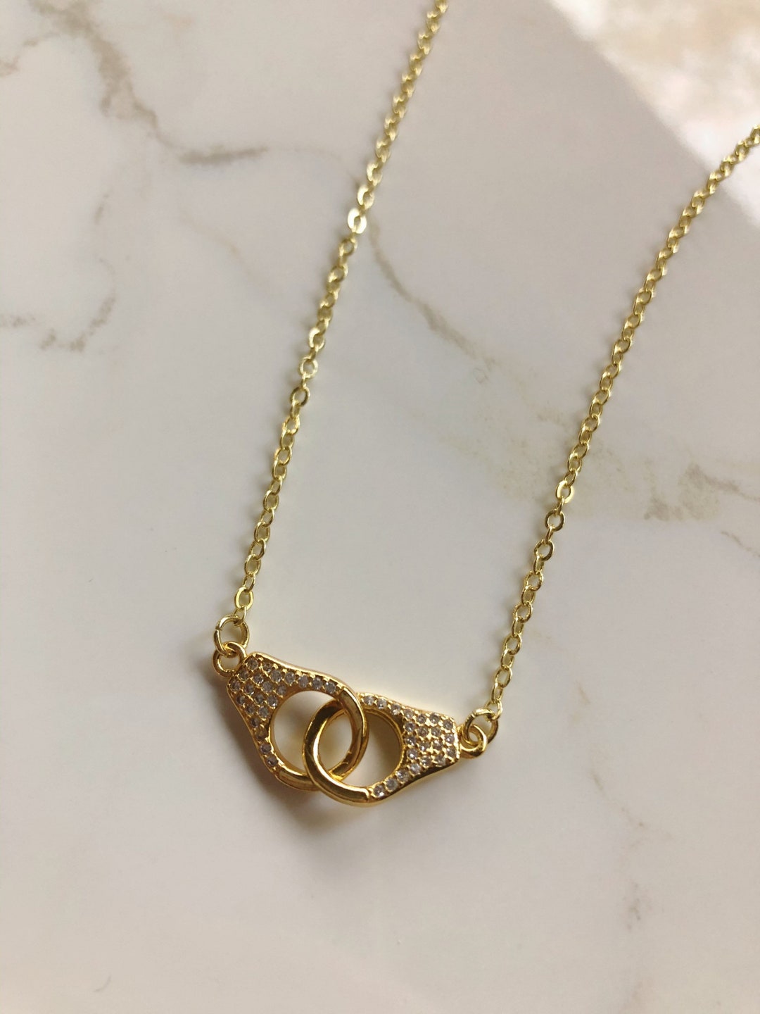 Cz Gold Handcuff Necklace - Etsy
