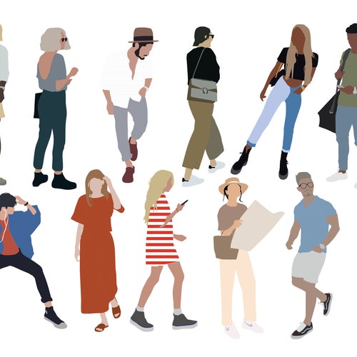 Flat Vector People Pack chill Read & Stay at Home Clipart - Etsy